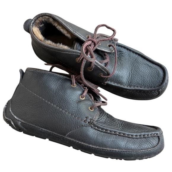 UGG | Shoes | Ugg Leather Driving Moc Toe Boots Men Size 8 Brown ...